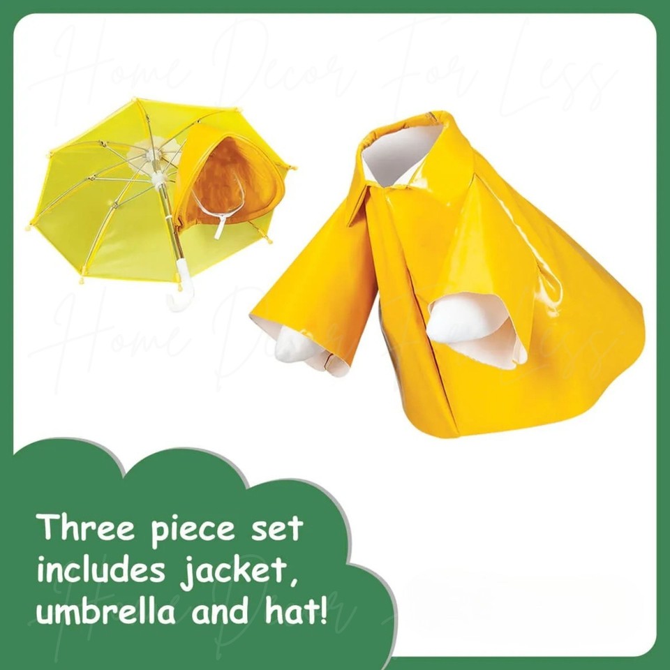 Yellow Raincoat Rainy Days Umbrella Goose Outfit Costume for Large 23"H ...