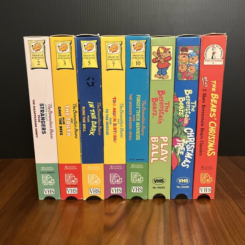The Berenstain Bears VHS Tapes Lot of 8 Vintage Kids Cartoons First ...