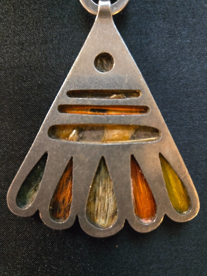 Vintage Los Castillo Pluma Azteca sterling pendant early design, #23 ...