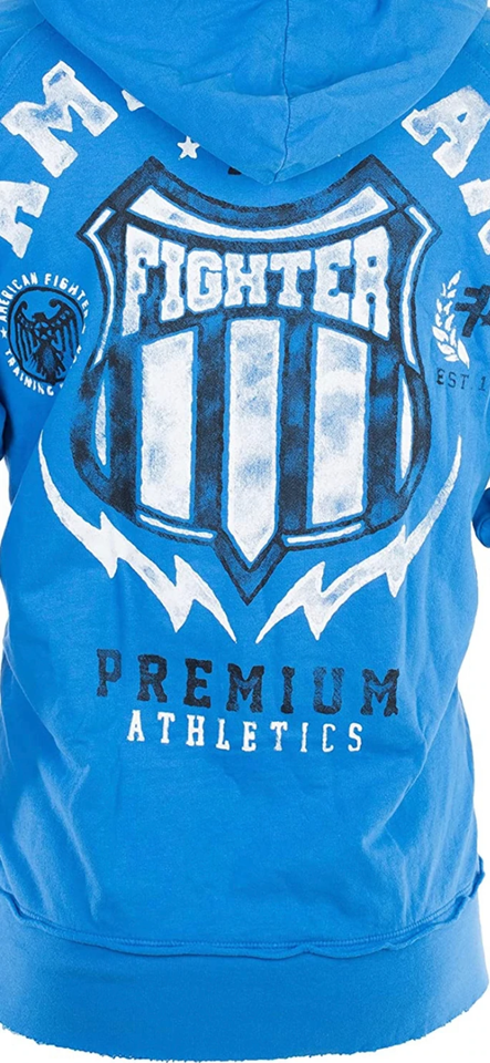 American fighter Men's Hoodie ALABAMA Premium Heavyweight MMA Blue ...