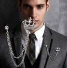 14 style Men's Brooch Lapel Badge Suit Pin Chest Metal Collar Pin ...