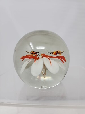 Unbranded Art Glass Paperweight Flower With Bees 2 3/4" | eBay