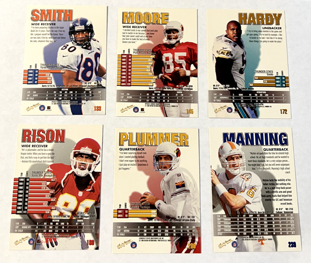 1998 SkyBox Thunder NFL Football Cards #180 Andre Rison Kansas City ...