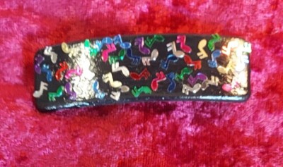 Glittering Rainbow Music Note Hair Clip Barrette-OOAK Handcrafted-Left ...