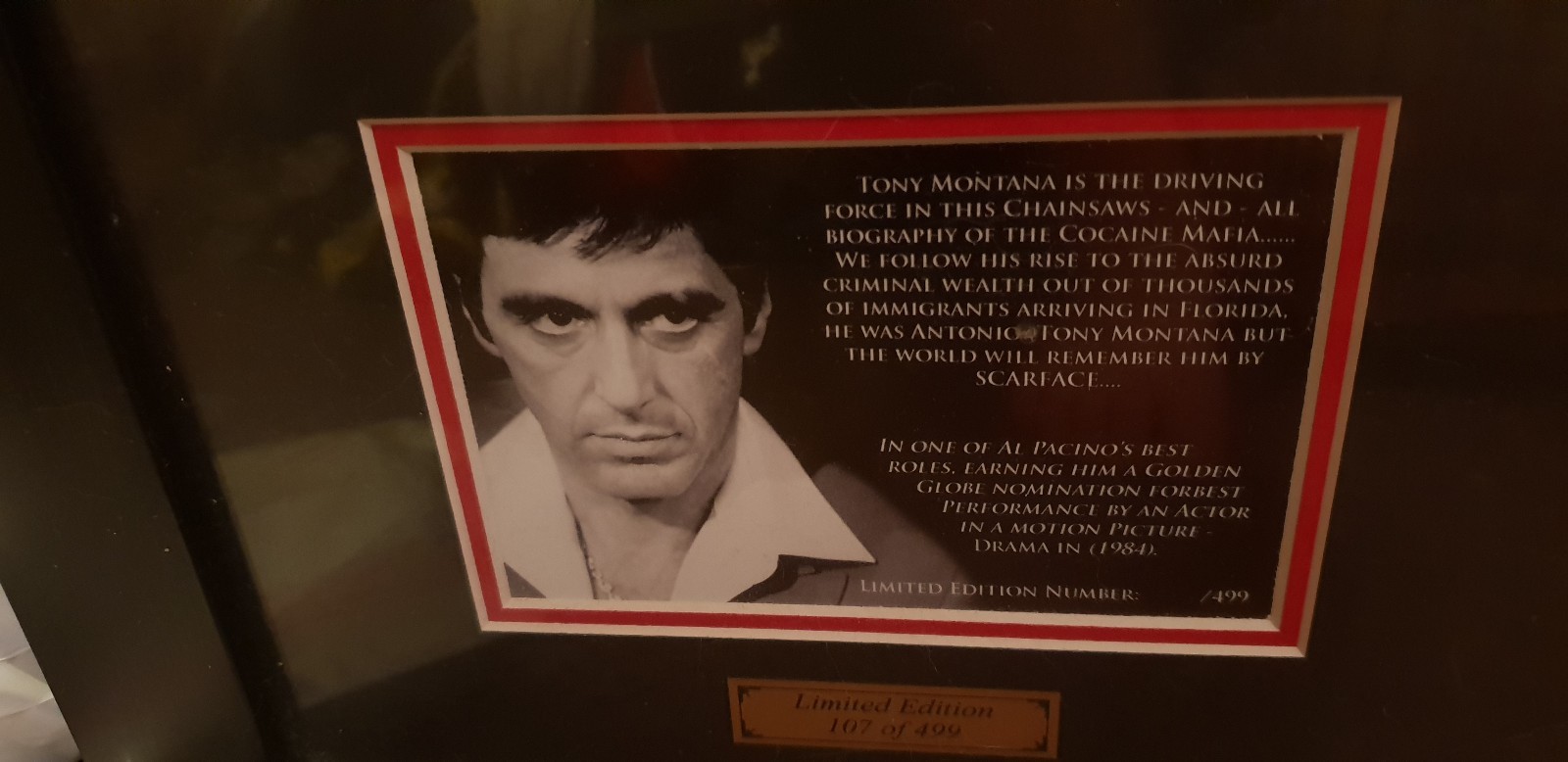 LARGE SCARFACE FRAME..LIMITED ED..WITH GUN AND BULLETS..SIGNED | eBay ...