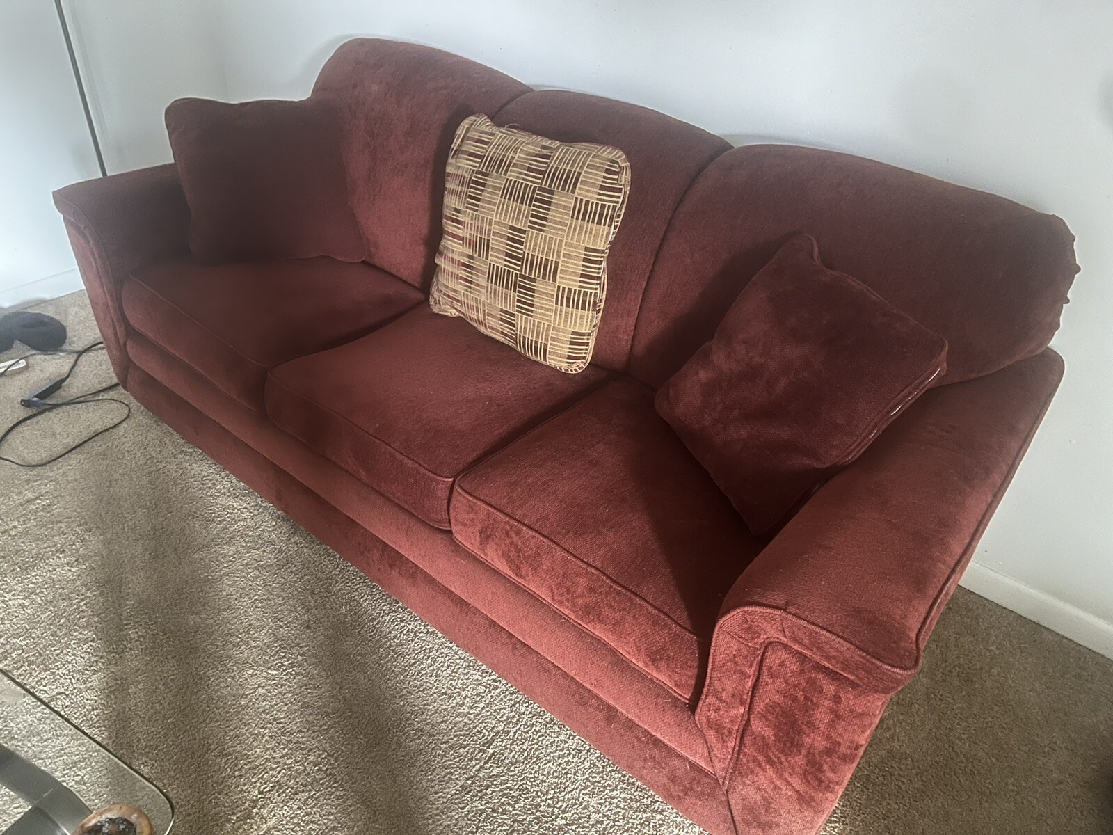 Lazy Boy Red loveseat sofa used | eBay