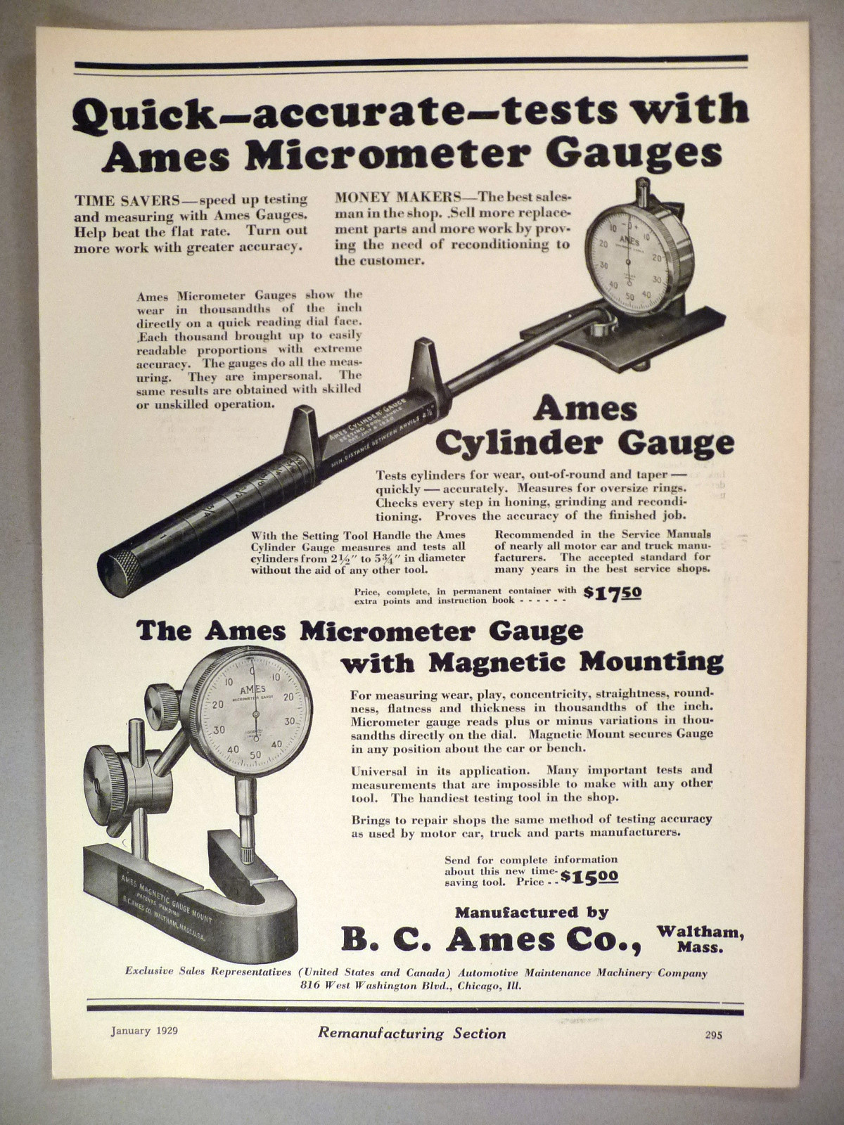 Ames Micrometer Gauges PRINT AD - 1929 ~~ B.C. Ames Co., gauge | eBay