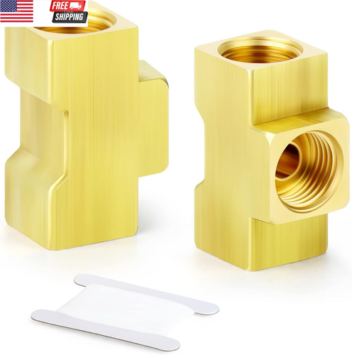 5PCS Brass Brake Line Tee Fittings 7/16"-24 Threads Inverted Flare ...