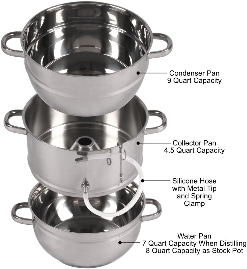 Kitchen Crop Little Creek Stainless Steel Water Distiller, 2 Gallon ...