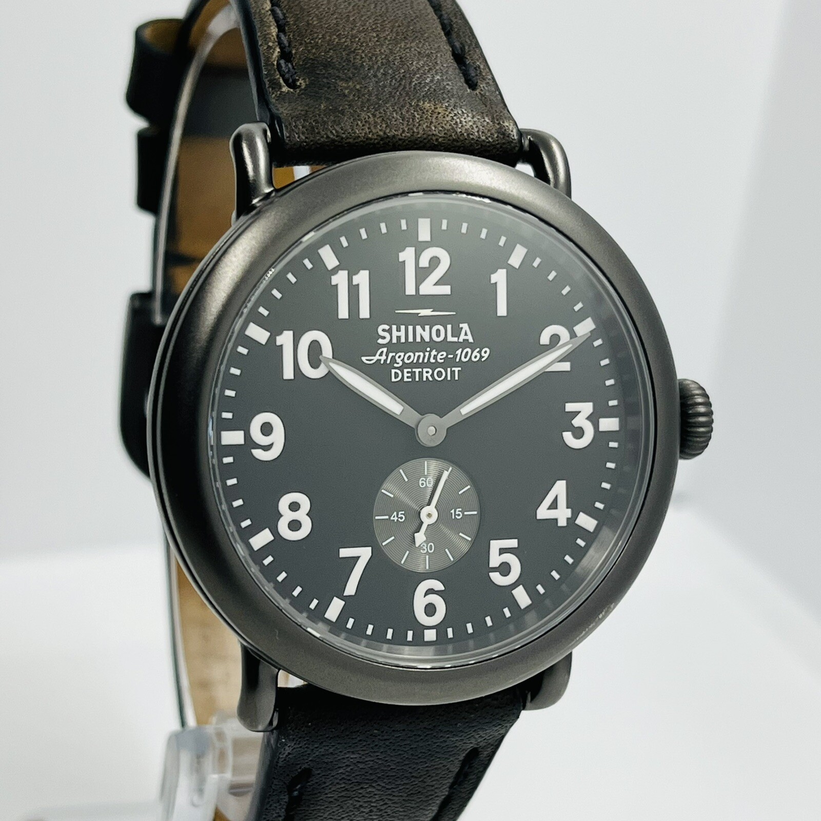 Shinola The Runwell 41mm Black Stainless Steel Case with Black Brown ...