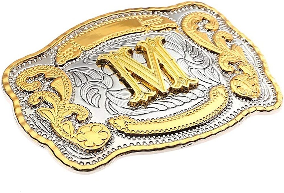 INITIAL (M) BELT BUCKLE LETTER COWBOY WESTERN RODEO TEXAS STAR Hebillas ...