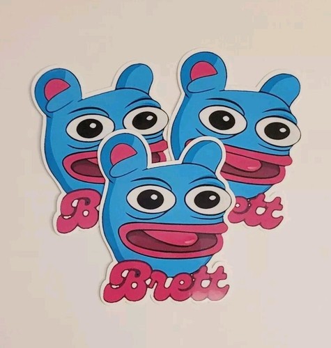 3 Brett on Base Coinbase Meme Coin Crypto Stickers. 2.5" Laminated ...