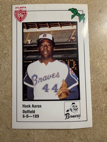 1981 Police Athletic League Baseball Card Hank Aaron – Atlanta Braves ...