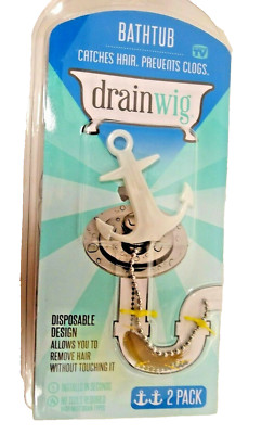DrainWig Bathtub Drain 2 Pack Never Clean a Clogged Drain Again Hair ...