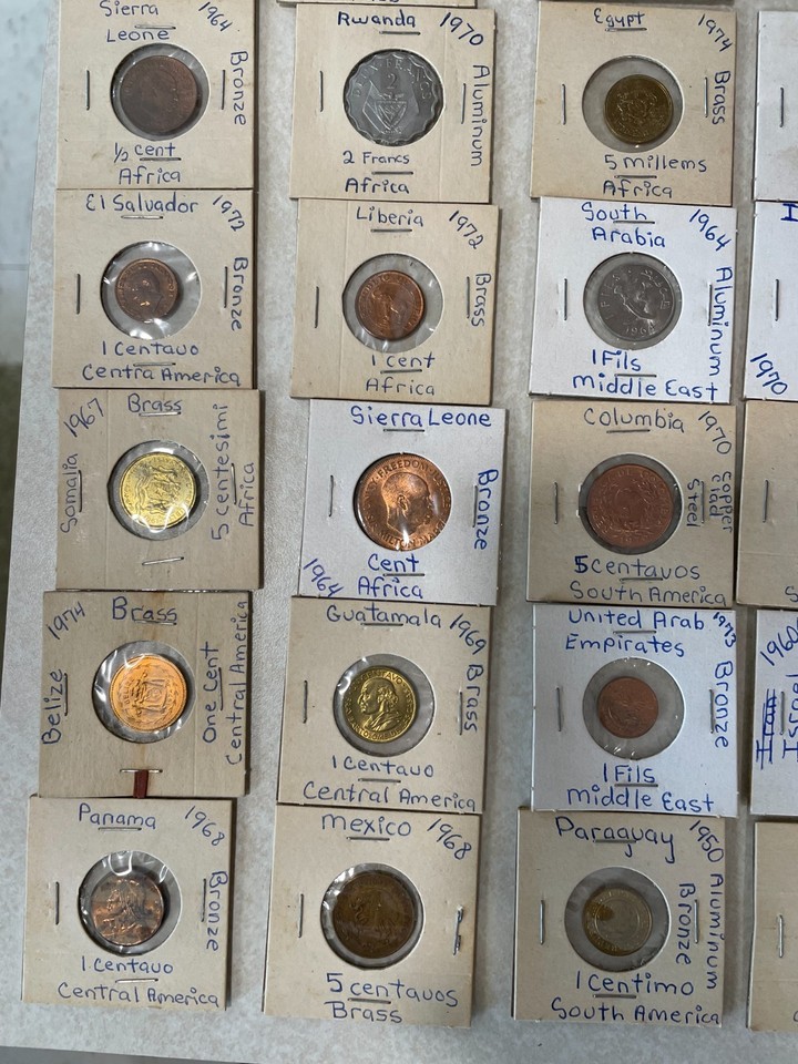 Huge 50+ World Coin Collection Lot–1960s–90s Foreign Coins Labeled +2 ...