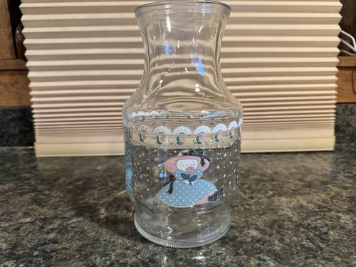 Vintage glass juice carafe featuring a "Cuttie Cat" design | eBay