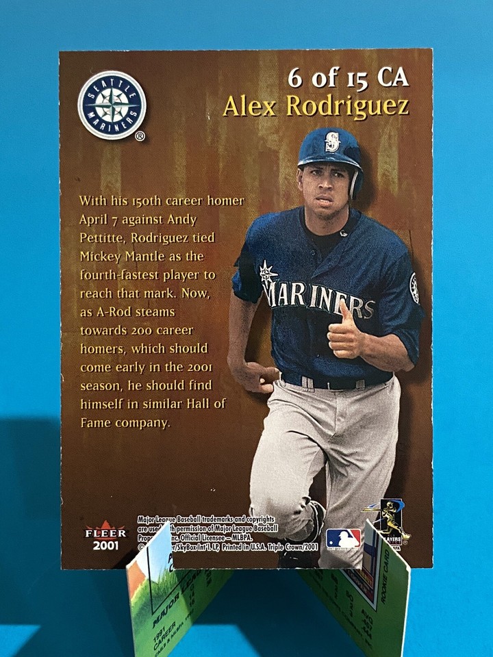 Alex Rodriguez 2001 Fleer Triple Crown Crowning Achievements #6 ...