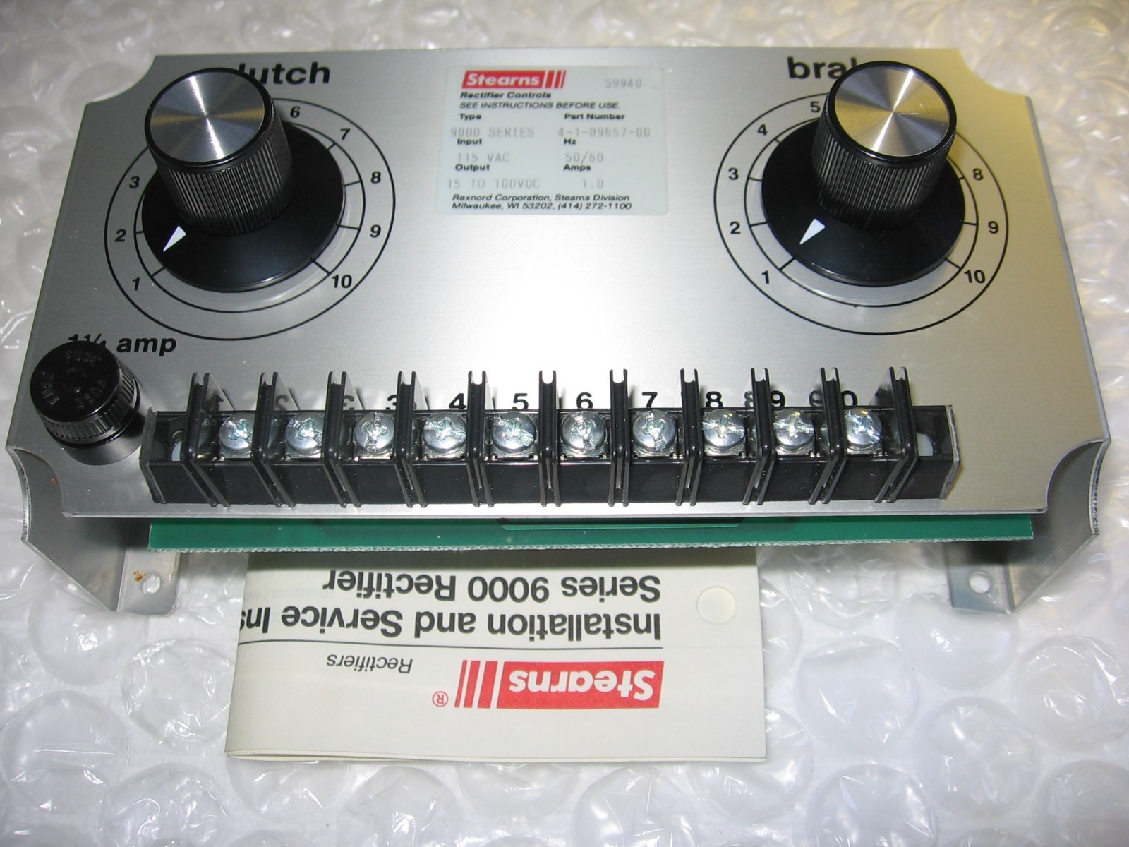 Stearns 9000 Series 15-100vdc Cutch / Brake Rectifier Control 4-1-09657 ...