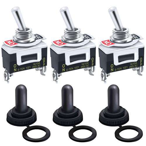/3Pcs Heavy Duty Rocker Toggle Switch on off 2 Pin 16A 250V AC SPST 2 ...