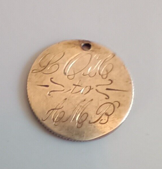 Antique Victorian Silver Love Token 1887 Seated Liberty Dime Initials ...
