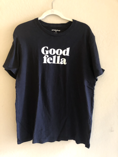 J Crew x Prinkshop Good Fella mens crew neck t-shirt, navy, size, L ...