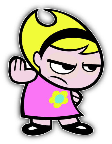 Grim Adventures Mandy Angry Cartoon Car Bumper Sticker Decal 5''x 4 ...