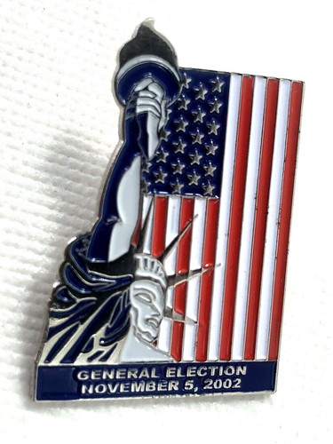 General Election Nov 5, 2002 Lapel Pin Lady Liberty American Flag | eBay