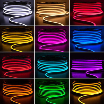 1M 2M 3M 5M 12V Flexible Sign Neon Lights Silicone Tube LED Strip with ...