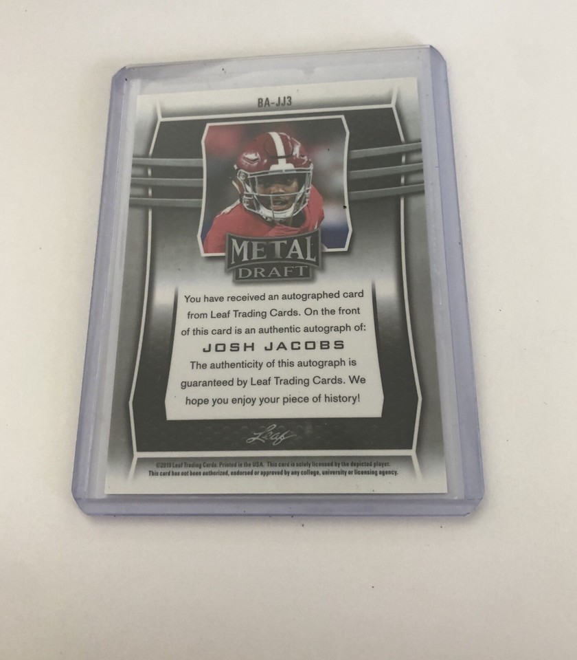 2019 Leaf Metal Draft JOSH JACOBS AUTOGRAPH ROOKIE CARD | eBay