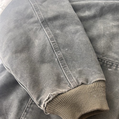 Vintage Carhartt Jacket J130 MOS Distressed Lined Duck Hood Moss Green ...