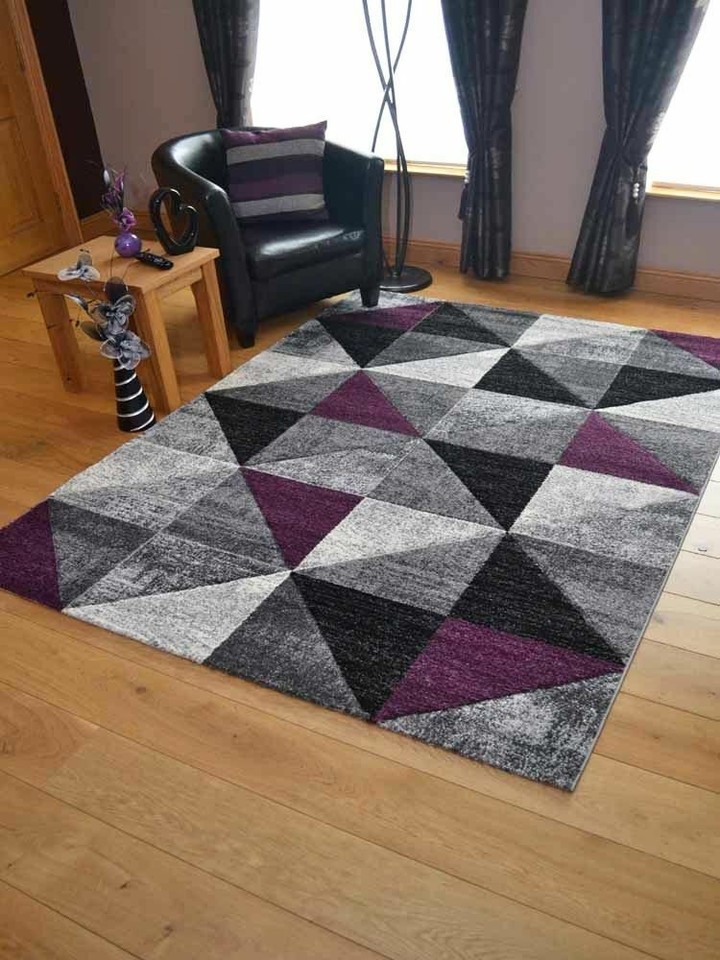 Modern Grey Rug Stair Hallway Runner Large Small Living Room Wave Mat ...