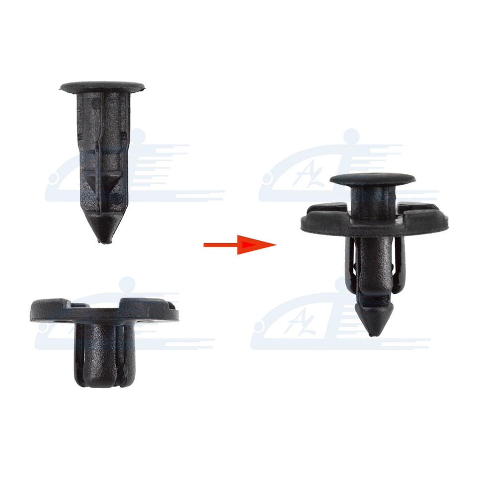 100 pcs 8mm Plastic Rivet Fastener Bumper Fender Push Clips For Nissan ...