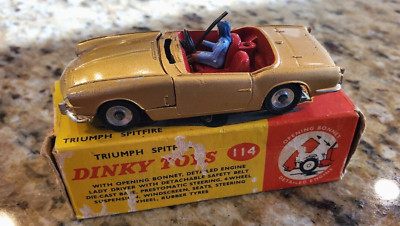 DINKY TOYS MECCANO DIECAST GOLD TRIUMPH SPITFIRE No.114 Vintage ...