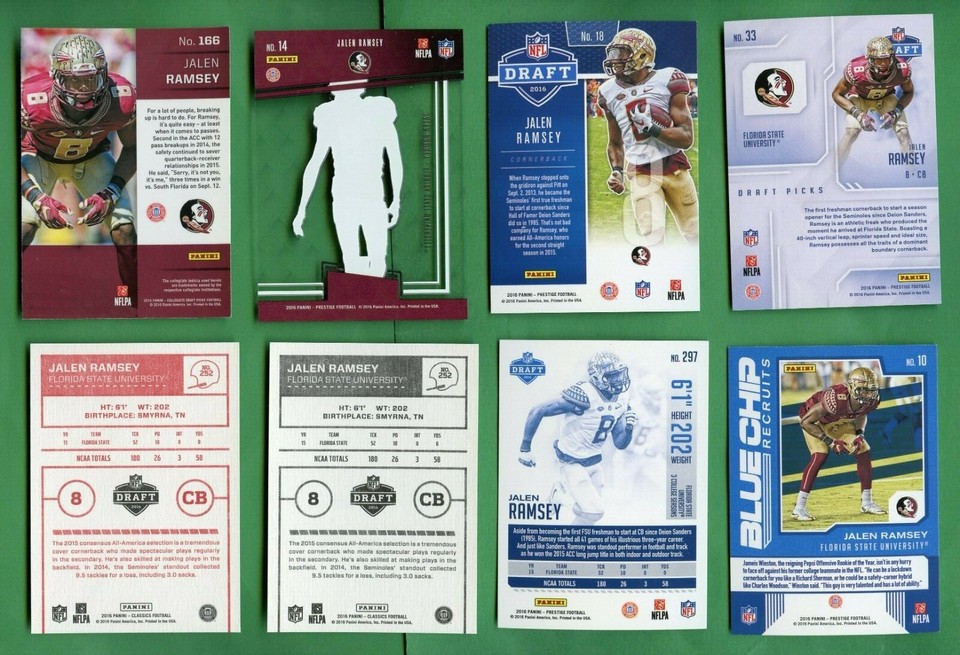 JALEN RAMSEY 2016 ROOKIE CARD LOT PRESTIGE PRIZM CLASSICS 8X JAGUARS ...