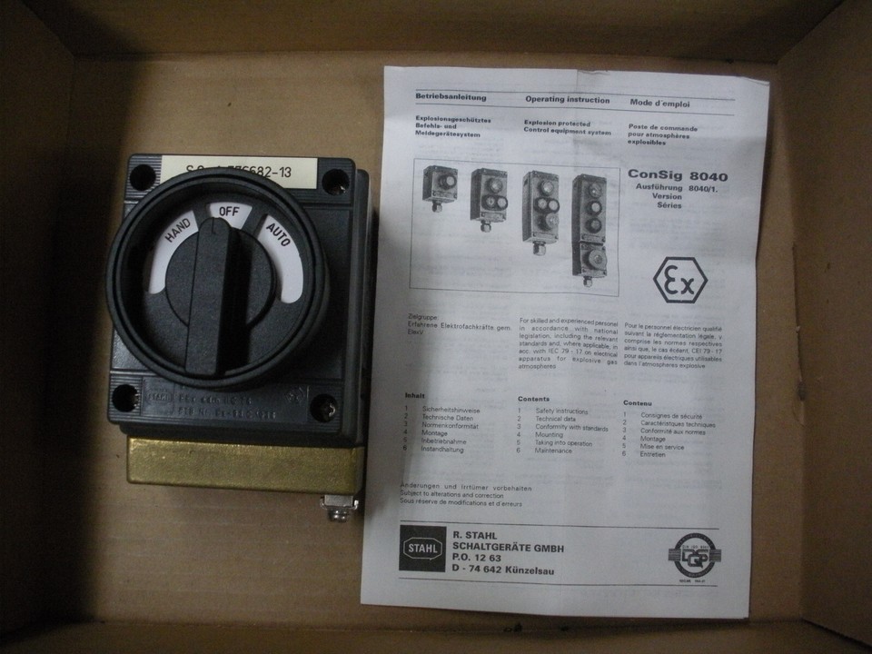 Stahl 8040/11 selector switch hazardous loc explosion proof 2 available ...