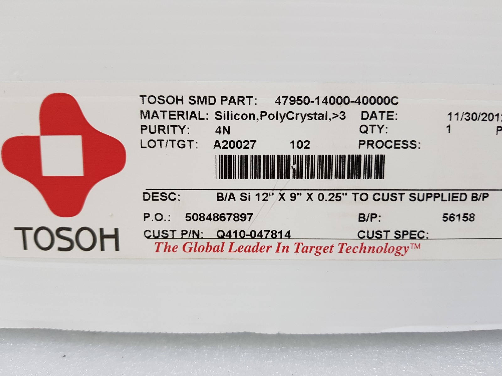 TOSOH SMD TARGET FOR Veeco IBD350 Silicon, PolyCrystal 99.99 | eBay