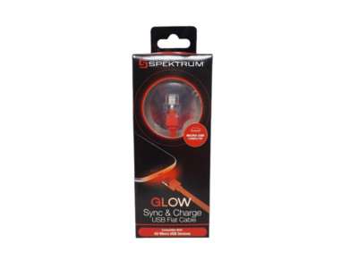 Spektrum Glow Sync & Charge USB Flat Cable - New - Red | eBay