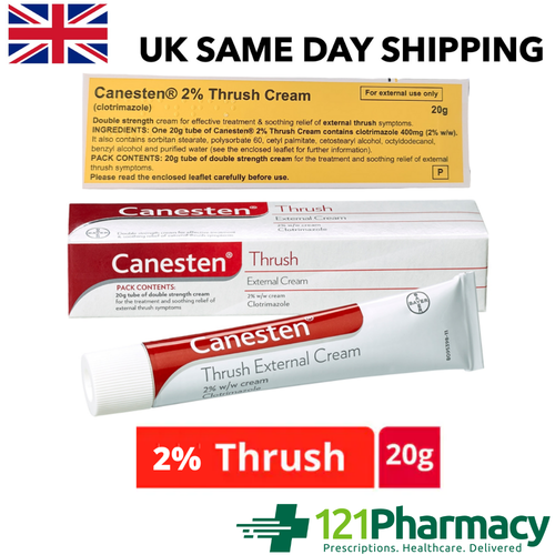 Canesten 2% Thrush Cream - 20g Max Strength- NEXT DAY DEL - soothes MEN ...