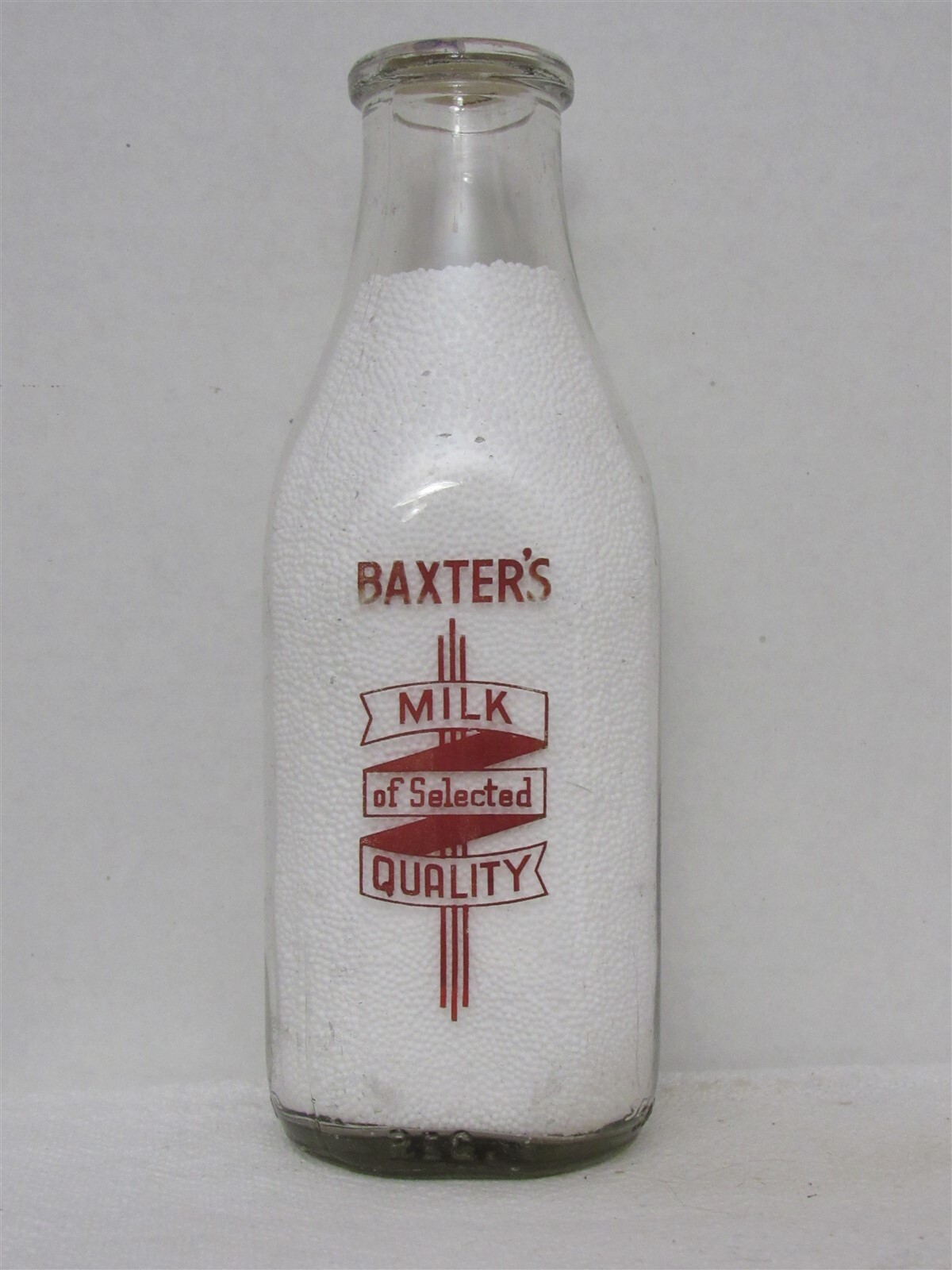 TSPQ Milk Bottle Baxter Baxter's Dairy Watkins Glen NY SCHUYLER COUNTY ...