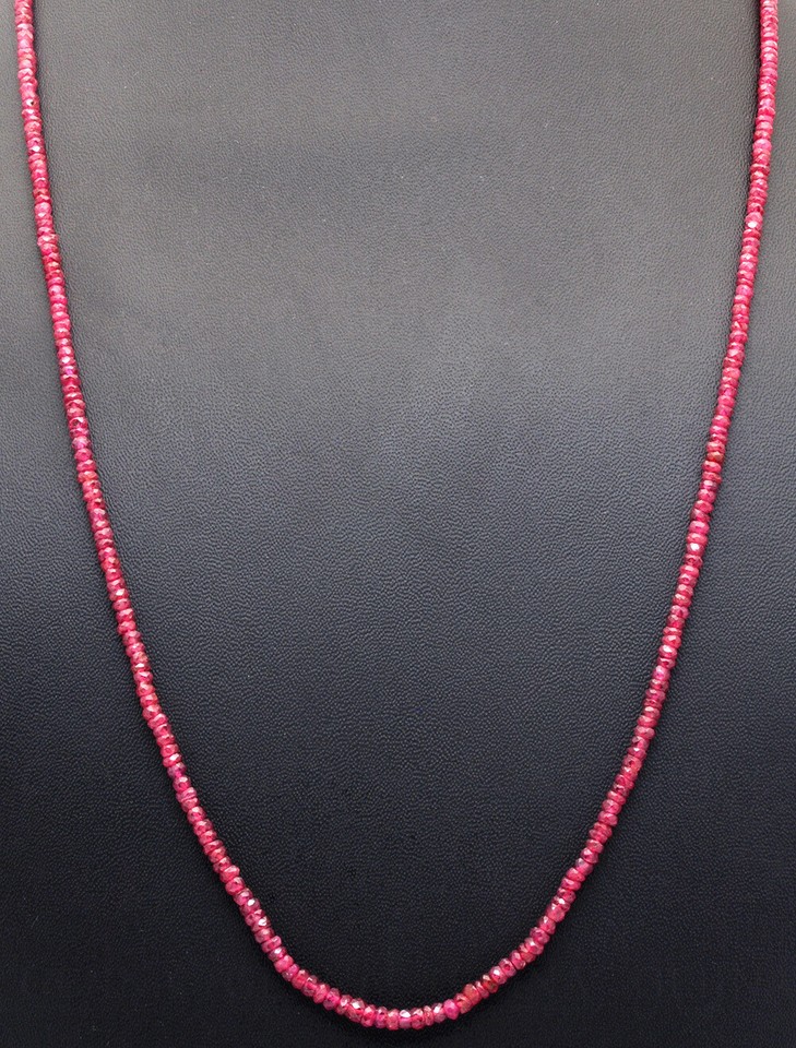 24" Inches Glass Filled Ruby Gemstone Faceted Beads String | eBay