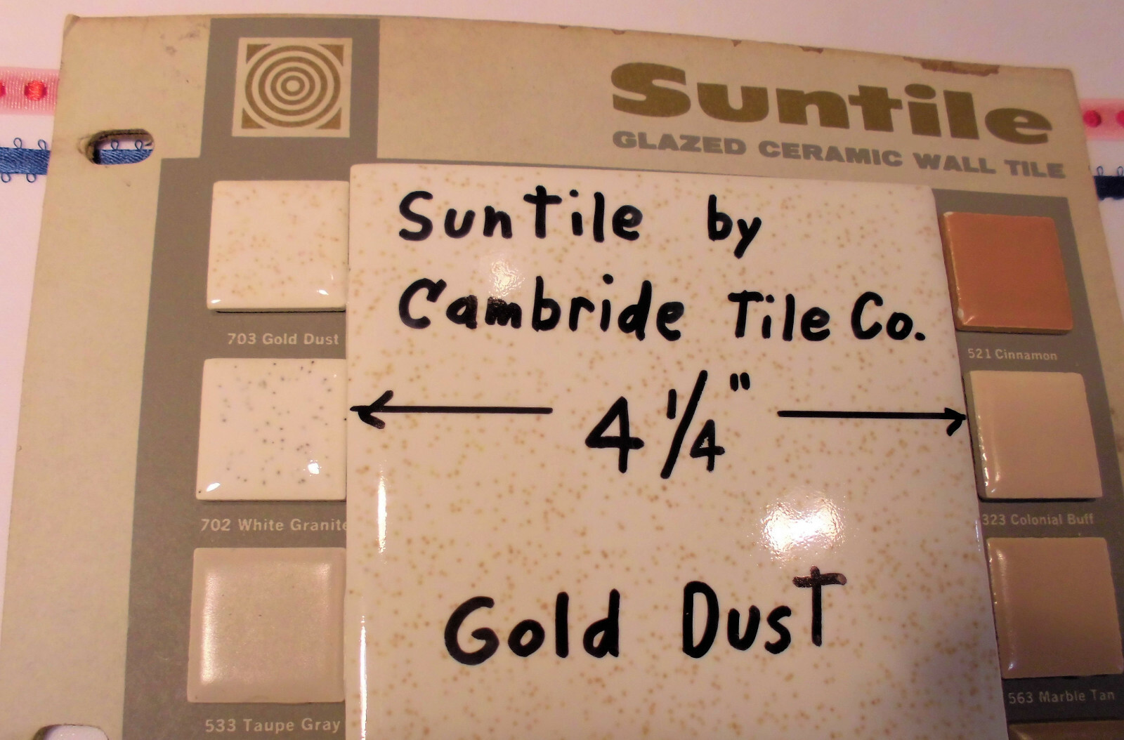 1 pc. Gold Dust: Vintage Glossy Ceramic Tile 4-1/4" Suntile by ...