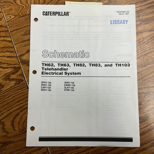 CAT Caterpillar TH62 TH63 TH82 TH83 TELEHANDLER ELECTRICAL SCHEMATIC ...