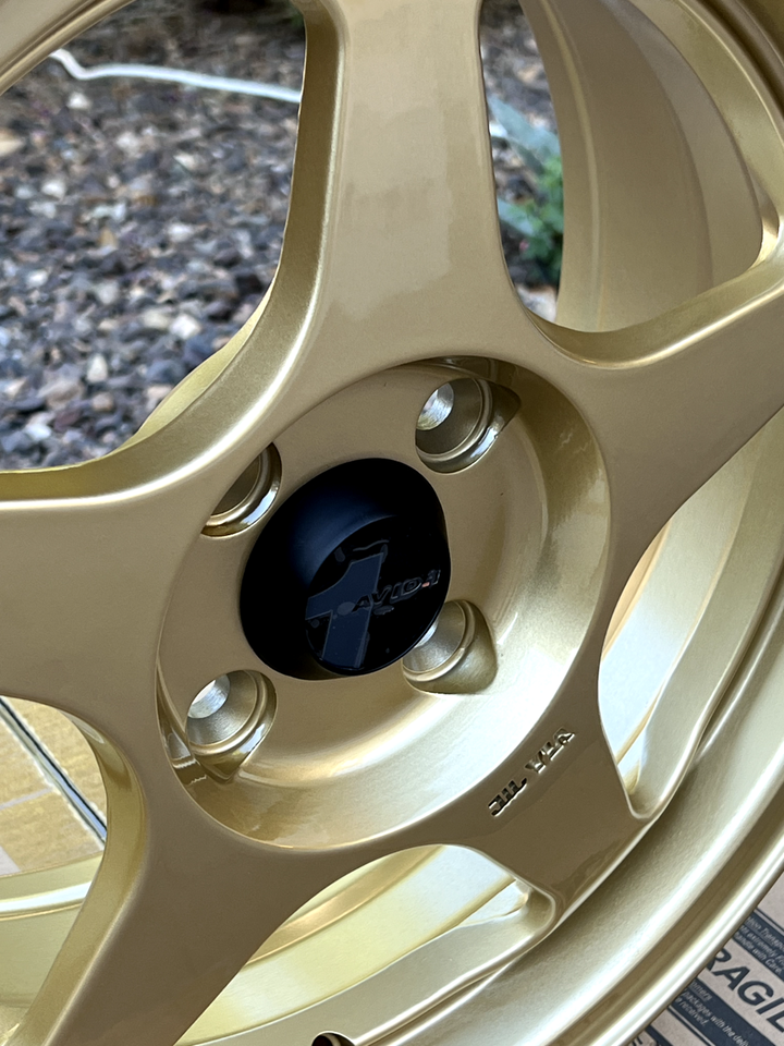 New Set of Avid1 AV08 15x6.5 +35et 4x100 Gold Finish (Set of 4 Wheels ...