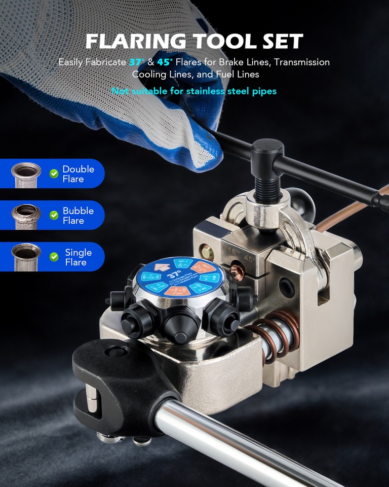 Professional Brake Line Flaring Tool 37° & 45° for Single Bubble Double ...