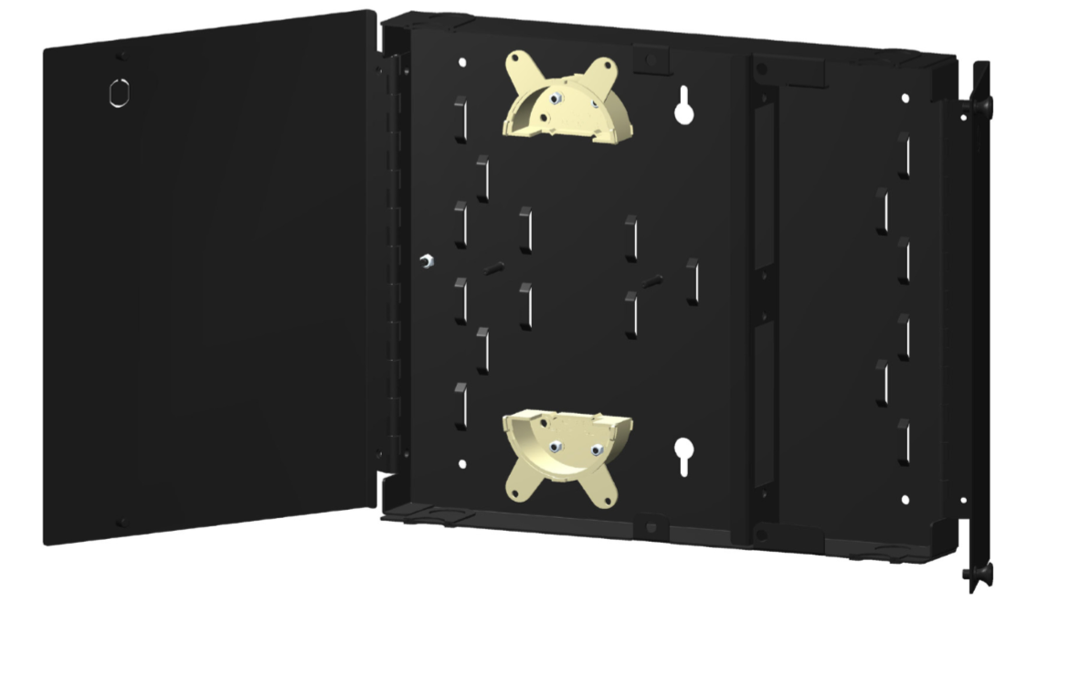 Dual Door Wall Mount Box Fiber Optic Patch Panel (Enclosure) Holds 2 ...