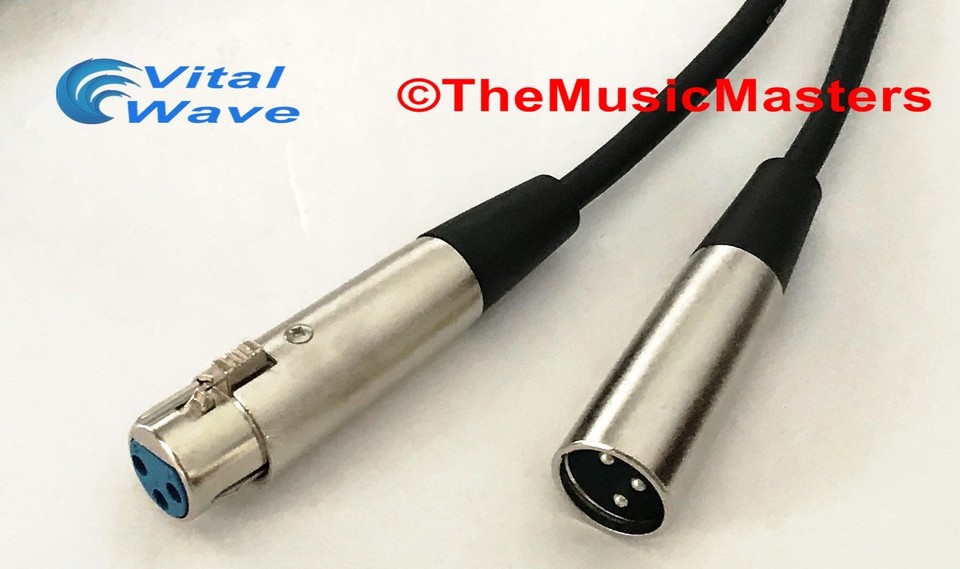 12ft XLR Microphone Audio Cable M-F Mic Extension Amp Powered Speaker ...