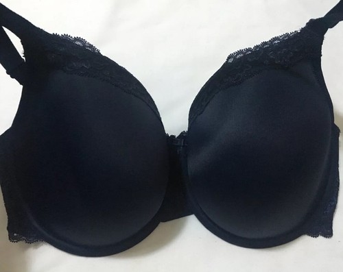 M&S LOUISA LACE UNDERWIRED FULL CUP T Shirt Bra In NAVY Size 30F | eBay UK