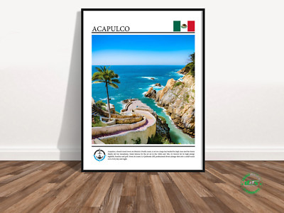 Acapulco Mexico Vacation Print-Travel Poster-Decor-Gift-Beach-Vacation ...
