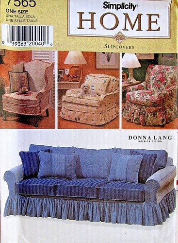 Simplicity Home Decor Pattern Donna Lang Slipcover Wingback Club Chair ...