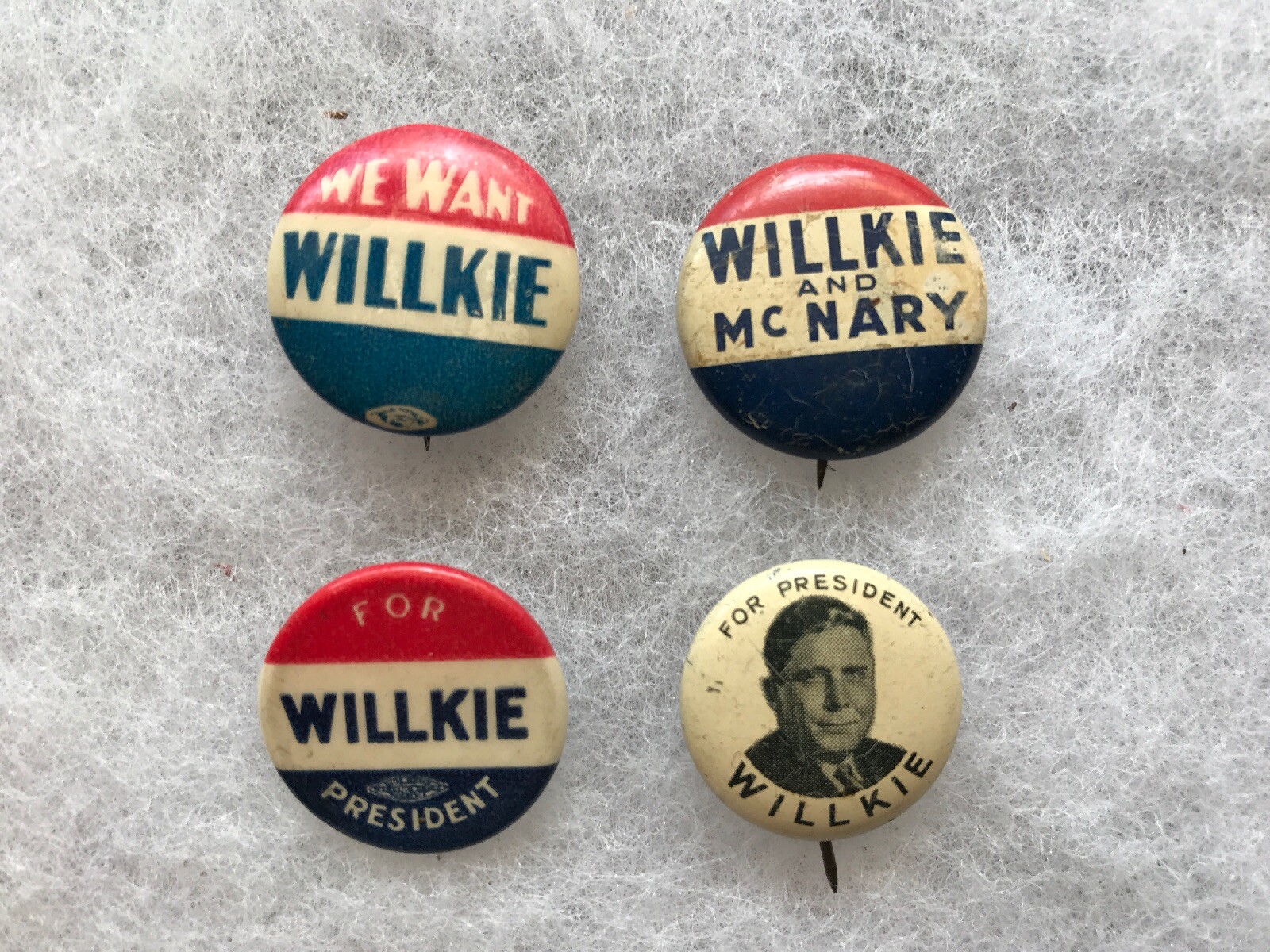4 Different Willkie For President Vintage Pin Back Political Buttons | eBay